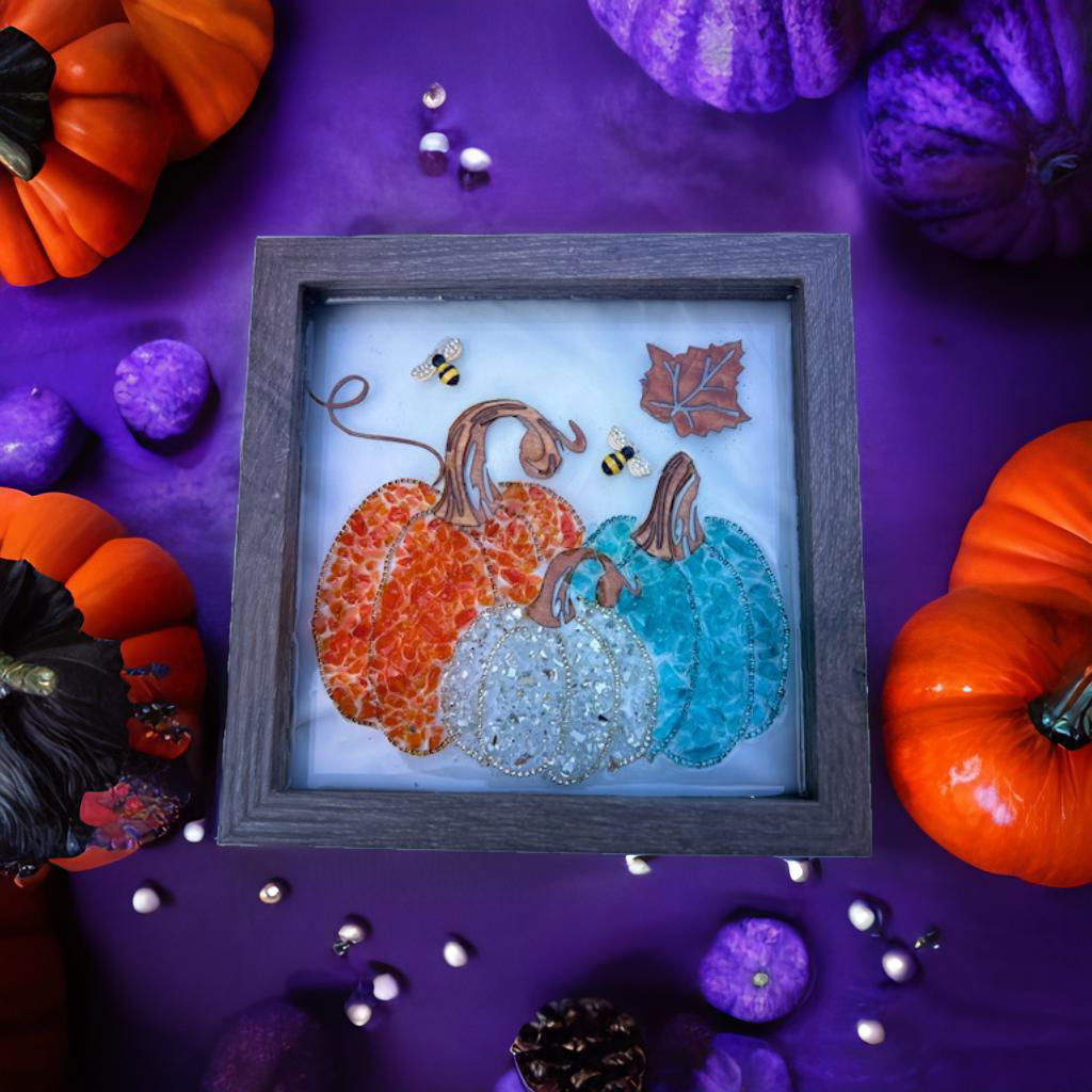 Autumn Sparkle Trio of Pumpkins Craft Kit – Seaside Locale